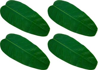 Happyyami 4 St&uuml;ck Blattf&ouml;rmige Platzsets aus Seidenstoff Hitzebest&auml;ndige Tischunterlage und Tassenkissen f&uuml;r Zuhause B&uuml;ro und Hotel