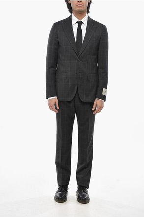 Corneliani CC COLLECTION Virgin Wool District Check 2-Button Suit Gr&ouml;&szlig;e 52
