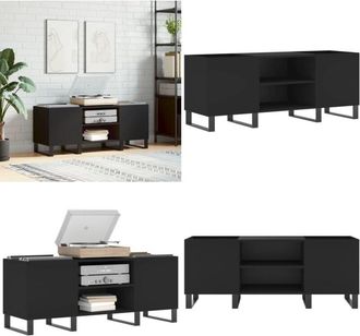 vidaXL Vidaxl - Plattenschrank Schwarz 121x38x48 cm Holzwerkstoff - Plattenspeicher - Schallplattenregal - Vinyl Regal - Wohnzimmer Dekoration
