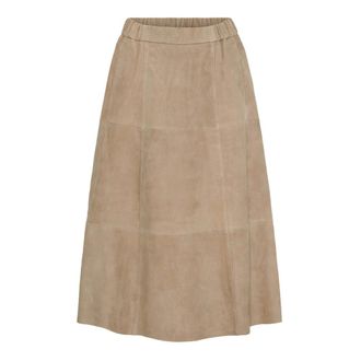 Notyz Notyz, Femme, Jupes, Beige, Taille: 38 FR Jupe Midi Trap&egrave;ze