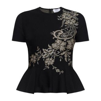 Alexander McQueen Bluse mit Blumenmotiv - - Blouses & Shirts - Damen - Schwarzk - S