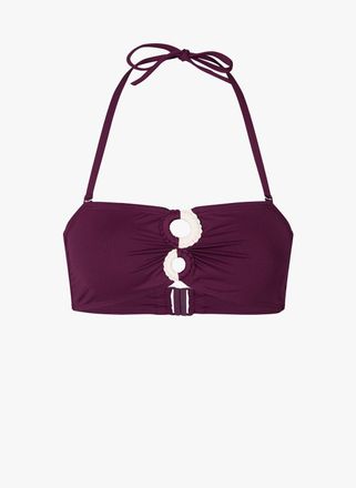 D Nu D Haut de maillot bandeau &agrave; d&eacute;tail macram&eacute;