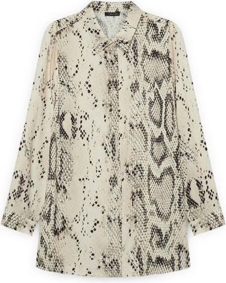 Fiorella Rubino Femme, Blouses et Chemises, Beige, Taille: 54 FR Animal Print Shirt