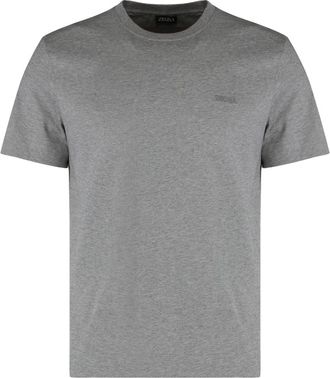 Ermenegildo Zegna Homme, Tops, Gris, Taille: XL T-shirt col rond
