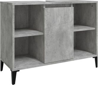 vidaXL Waschbeckenunterschrank Betongrau 80x33x60 cm Holzwerkstoff Vidaxl