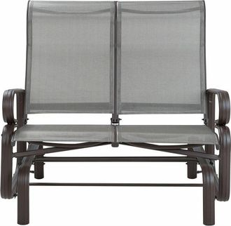 Beliani Beliani - Gartenbank für 2 Personen braun Aluminium Schaukelfunktion modern