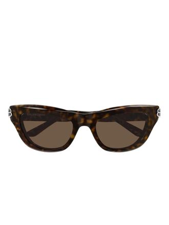 Balenciaga cat-eye logo sunglasses - Braun