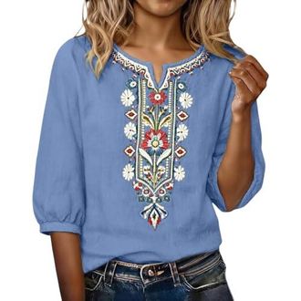 Generic Pull Broderie Femme Lin Manches Longues Sweat Pull Col Rond Couleur Unie Top Sweater Streetwear Grandes Tailles Vetement pour Automne Hiver Printemps 
