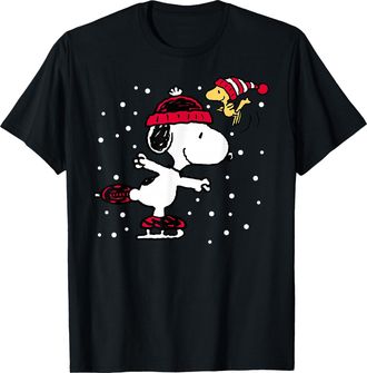 Peanuts Snoopy und Woodstock Skate Holiday T-Shirt