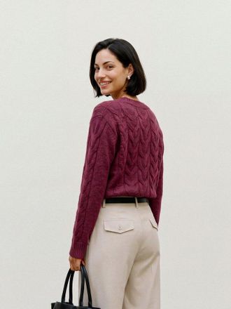 Vero Moda Strickpullover VMMARLA LS V-NECK PULLOVER BOO Materialmix, mit Wollanteil