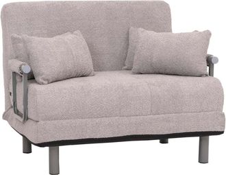 Hhg Schlafsessel HHG 695, Klappsessel Schlafsofa Gästebett, Liegefläche 190x100cm, Stoff Bouclé (500g/m²) grau