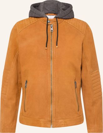Milestone Lederblouson Msflavio Mit Abnehmbarer Kapuze braun