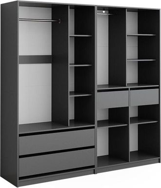 Vicco Armoire &agrave; v&ecirc;tements Elmo, Anthracite, 100x200cm Lot de 2