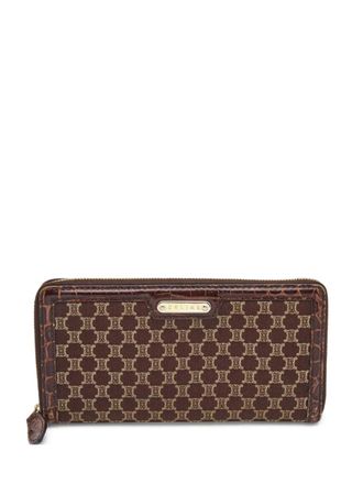 Celine portefeuille Macadam &agrave; effet peau de crocodile (2007) - Marron