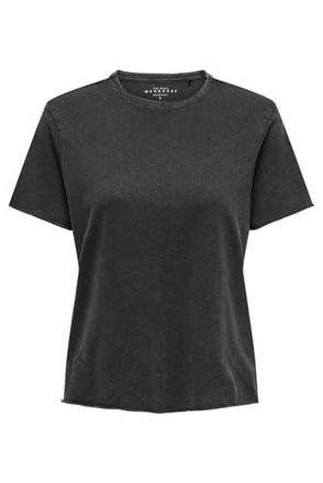 Only Onllucy Life S/S O-Neck Top Box JRS Noos Haut, Noir, XS Femme