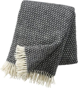 Klippan Knut Wolldecke 130x200 cm - dunkelgrau