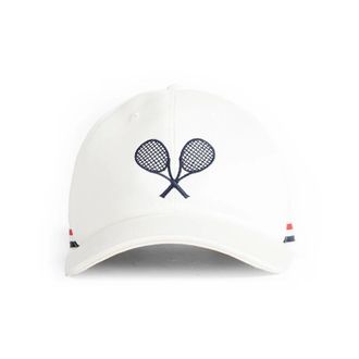 Thom Browne Homme, Accessoires, Blanc, Taille: ONE Size Casquette de baseball classique &agrave; 6 panneaux avec satin et course