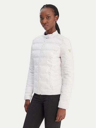 Guess &Uuml;bergangsjacke W6RL02 WJ492 Wei&szlig; Regular Fit