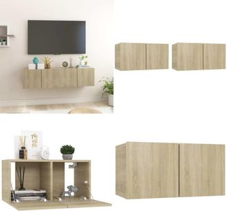 vidaXL Vidaxl - Meubles tv suspendus 2 pcs Chêne sonoma 60x30x30 cm - Meuble Tv Mural - Meuble Tv Suspendu - Rangement Salon - Étagère Murale - Console Tv