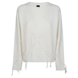 Pinko Berna Pullover Argyle Traforato - - Knitwear - Damen - Beige - XS