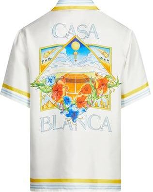 Casablanca Chemise manches courtes &agrave; imprim&eacute; en soie
