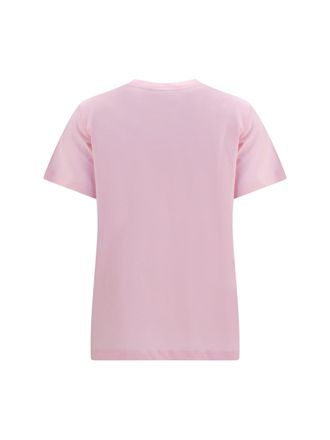 Ganni Teddy Forest Graphic Cotton T-Shirt - Pink