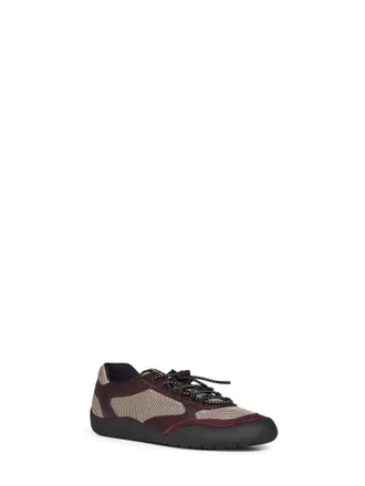 Prada Mens Sneakers Speedrock Clay-Burgundy Red Polyester Trainers