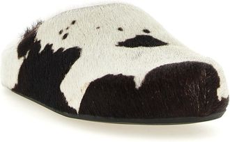 Marni Pony Hair Animal Print Mule - Black