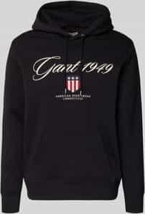 GANT Hoodie mit Label-Stitching und Känguru-Tasche