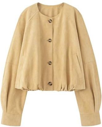 Generic Vestes d&eacute;contract&eacute;es pour femmes, manteau court &agrave; la mode pour lautomne, v&ecirc;tements dext&eacute;rieur pour le style urbain quotidien 2026, kaki, XS