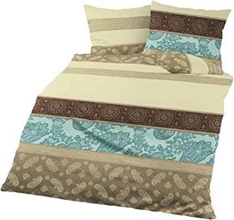 BIERBAUM Bettwäsche 4972, Fein-Biber, Designed in Germany, Cafe, 155 x 220 cm, Komfortgröße