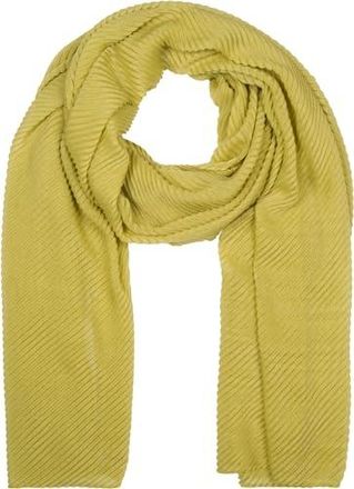 styleBREAKER Écharpe Femme Unie avec surface légèrement crêpée, tissu léger, plissé, plis plissés 01016107, couleur:Vert kiwi