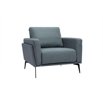 Miliboo Miliboo - Design-Sessel aus graugr&uuml;nem Stoff und schwarzem Metall mosco