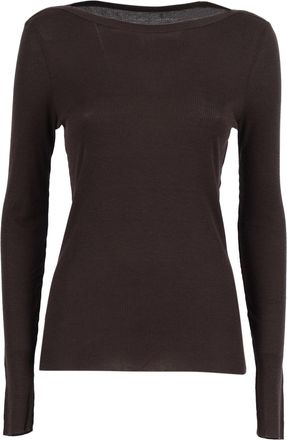 Majestic Filatures Col Bateau Manches Longues