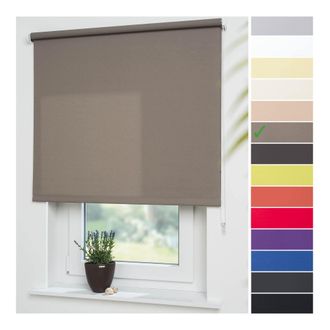 Liedeco Rollo, Fenster Rollo, Kettenzug-Rollo / 142 x 180 cm (Breite x Höhe), caffee/lichtdurchlässig, Blickdicht/viele Farben, Größen und Typen/Breiten 60-20