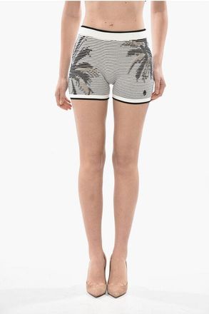 Palm Angels Knit Shorts BLURRED PALM with Elastic Waist size Xs