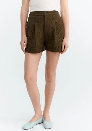 Thinking Mu Thinking MU Damen vegan Kurze Hose Narciso Seersucker Braun