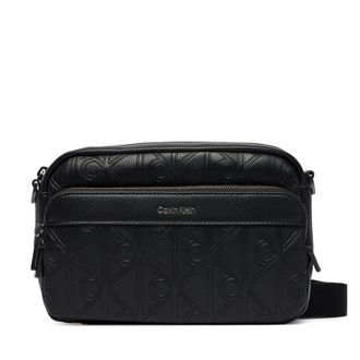 Calvin Klein Umh&auml;ngetasche Calvin Klein Emblem Aop Deboss Camera Bag LV04D3563G Schwarz