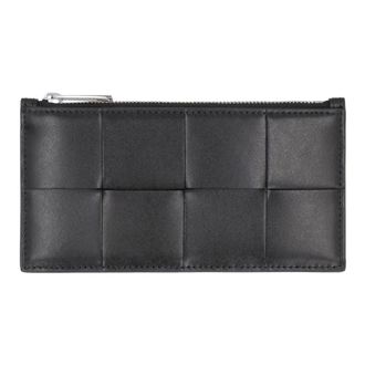 Bottega Veneta Homme, Accessoires, Noir, Taille: ONE Size Porte-cartes en cuir Cassette