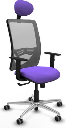 Piqueras y Crespo Hochwertiger B&uuml;rostuhl Zulema mit 1D-Armen, h&ouml;henverstellbarer Lendenwirbelst&uuml;tze und festem Kopfteil, ausgestattet mit 3 Positionen und Schneidschaum