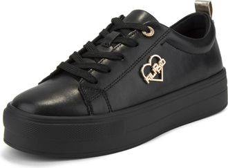 Filippo Plateau Sneaker Damen Schwarz Leder - Schuhe Damen Sneaker Leder - Halbschuhe - 41