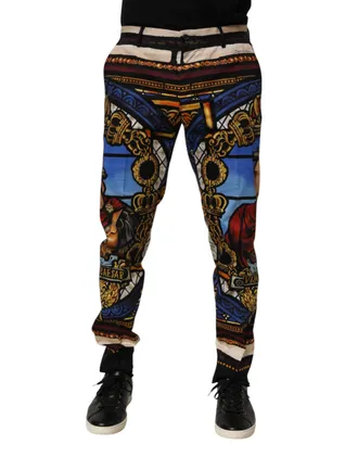 Dolce & Gabbana Julius Caesar Print Chinos - Multicolor