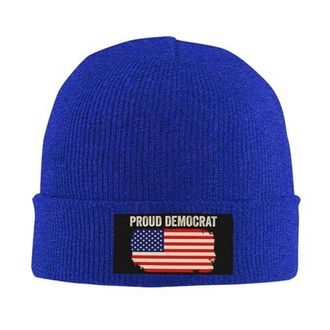Generic Fier D&eacute;mocrate, Votez Bleu Homme Femme Bonnets Tricot&eacute; Classique Bonnets Hiver L&eacute;ger Skull Cap pour Jogging Le Quotidien Randonn&eacute;e