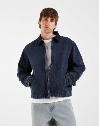 Levi's veste Harrington en denim Castro avec col contrastant bleu
