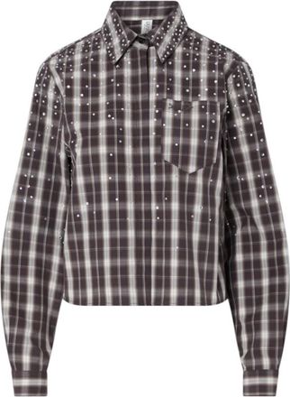 Liu Jo Chemisier &agrave; carreaux avec strass d&eacute;grad&eacute; - Femme - Blouses et Chemises - Multicolore - Taille: 38 FR