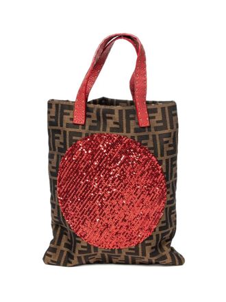 Fendi sac cabas Zucca (2000) - Marron