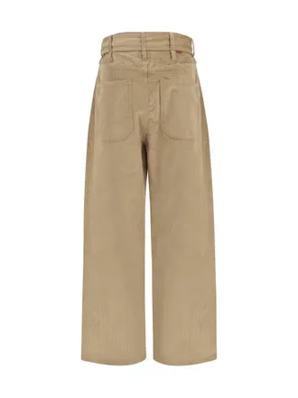 Darkpark Womens Korea Pier Corduroy Pants Beige Cotton Trousers