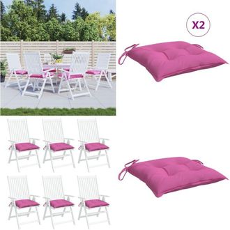 vidaXL Stuhlkissen 6 Stk. Rosa 50x50x7 cm Oxford-Gewebe - Sitzkissen - Gartenkissen - Outdoor-Kissen - Oxford-Gewebe - Wasserabweisend - Home & Living
