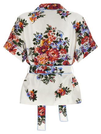 Dolce & Gabbana Womens White Silk Blouse