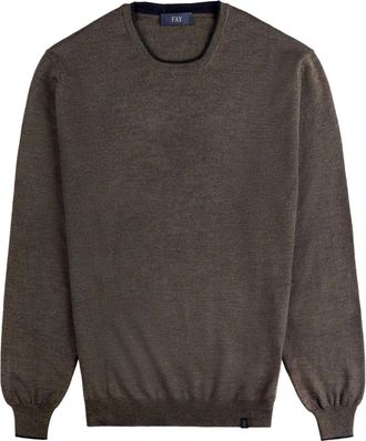 Fay pull à coudières contrastantes - Marron